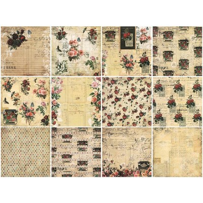 Wrapables 6x6 Decorative Single-Sided Scrapbook Paper for Arts & Crafts ...