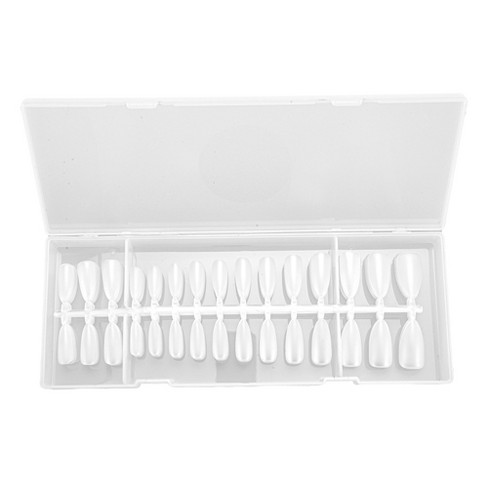 Unique Bargains Women's Long Almond Fake Nails Clear 1 Set : Target