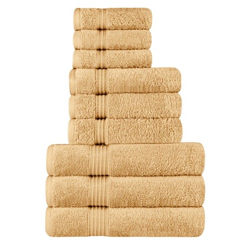 Premium Cotton Heavyweight Plush Highly-absorbent Luxury 9 Pices Towel ...