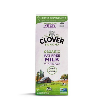 Clover Organic Farms Skim Milk - 0.5gal : Target