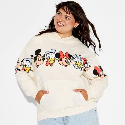 Women's Hooded Mickey & Friends Star Graphic Pullover Sweatshirt ...
