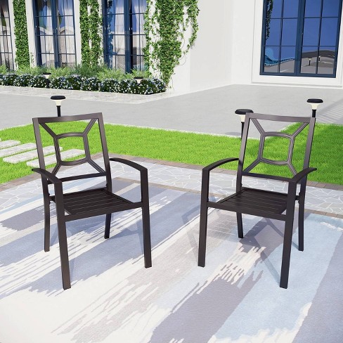 2pc Patio Stackable Metal Deck Chairs - Captiva Designs : Target