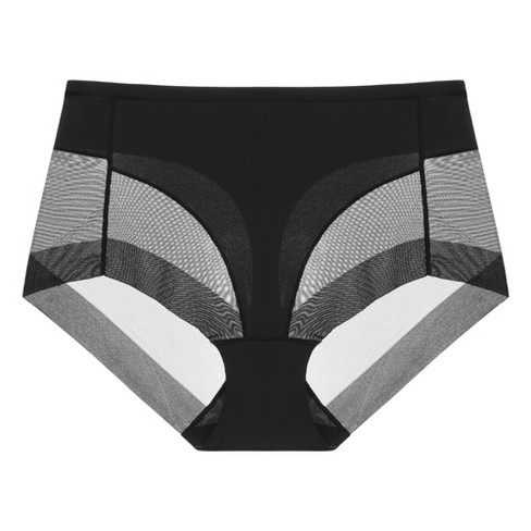 Agnes Orinda Women's Laser Cut Mesh Soft High Rise Brief Solid Stretchy ...