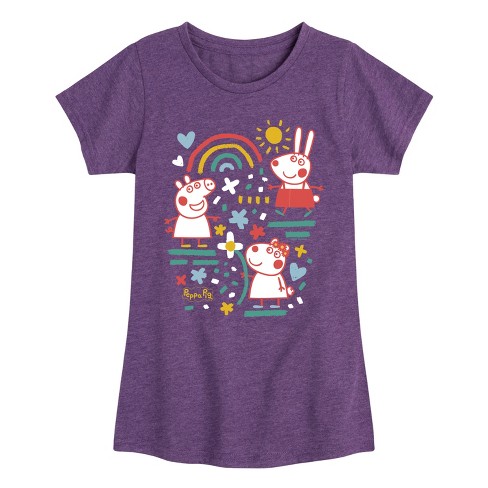 Girls' Peppa Pig Suzy Sheep And Rebecca Rabbit Doodle Group Fitted ...