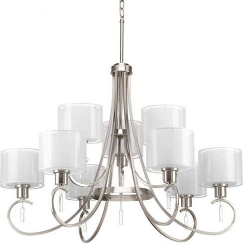 Progress Lighting, Invite Collection, 9-light, Two-tier Chandelier ...