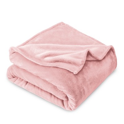 Light Pink Microplush Twin/twin Xl Fleece Blanket By Bare Home : Target