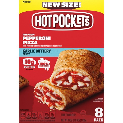 Hot Pockets Garlic Buttery Crust Frozen Pepperoni - 8pk/36oz : Target