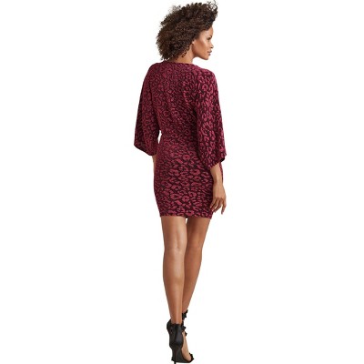 Venus Womens Metallic Leopard Mini Dress - L, Black & Pink : Target