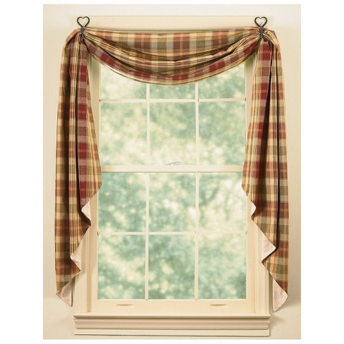 Park Designs Red Saffron Lined Fishtail Swag 145"l : Target