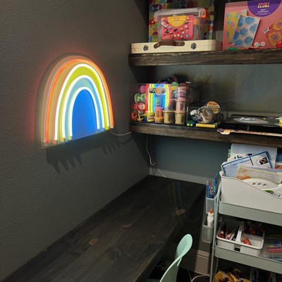 Rainbow Neon Kids' Wall Decor - Pillowfort™ : Target