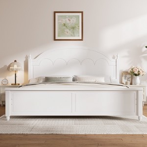 ModernLuxe King Size Platform Bed with Arched Headboard, Classic Design ...