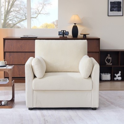 GDFStudio Alastor Modern Corduroy Upholstered Accent Chair with 2 ...