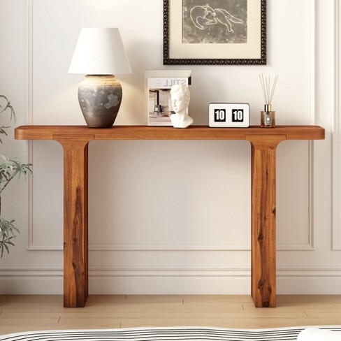 Nicbex Modern L-shaped Console Table,entryway Table With Solid Wood ...