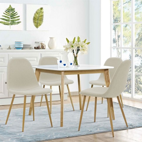Oslo Dining Chairs Set Of 4,upholstered Dining Chairs With Oak Metal ...