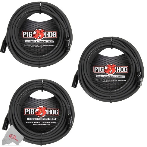 Pig Hog Xlr Microphone Cable 50ft Male To Female - 3 Units : Target