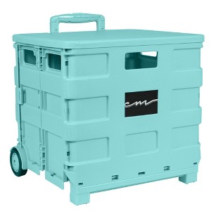 Collapsible Rolling Craft Cart with Lid – Aqua : Target