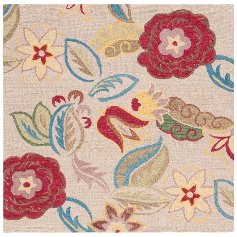 Blossom Blm671 Hand Hooked Area Rug - Beige/multi - 6'x6' - Safavieh ...
