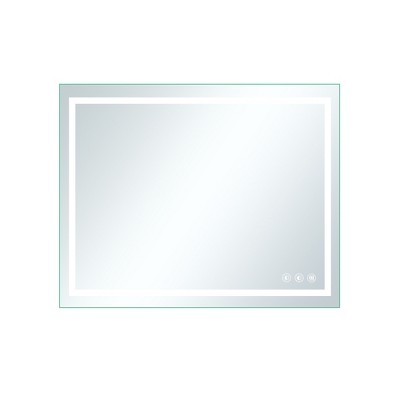 Bruce 39"×32" Led Lighted Front And Black Light Wall Mirror For Bedroom ...