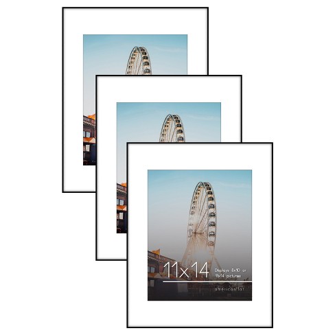 Americanflat Front Loading 11x14 Picture Frames 3 Pack In Black ...