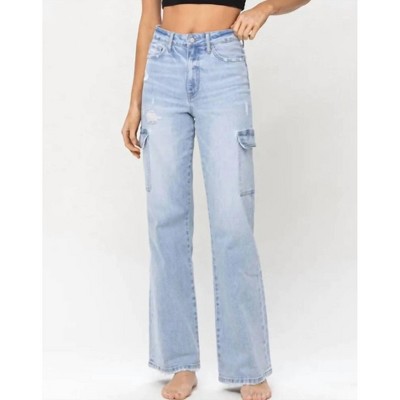Women's 90's Straight Leg Cargo Jeans - Vervet By Flying Monkey 29 : Target