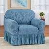 Collections Etc Leaf Design Ruffle Border Stretch Furniture Cover Chair ...
