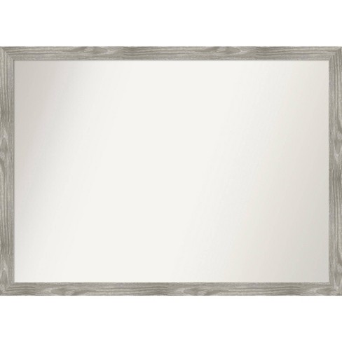 41" X 30" Non-beveled Dove Square Bathroom Wall Mirror Gray Wash ...