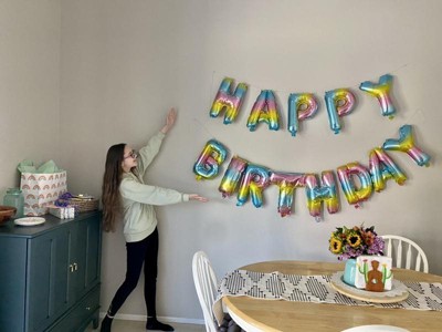 16ct Happy Birthday Pastel Rainbow Balloons - Spritz™ : Target