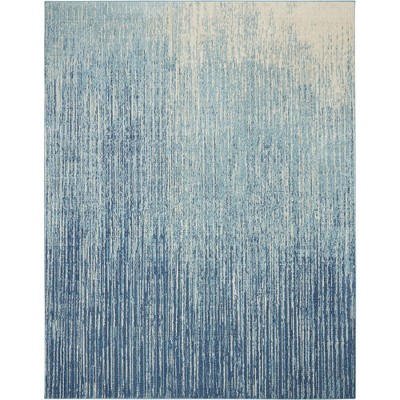 Nourison Passion Modern Abstract Indoor Rug Navy/light Blue 9' X 12 ...