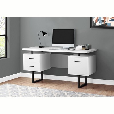 Xiyuyeu Home Office Desk Reversible Computer Desk With 3 Storage ...