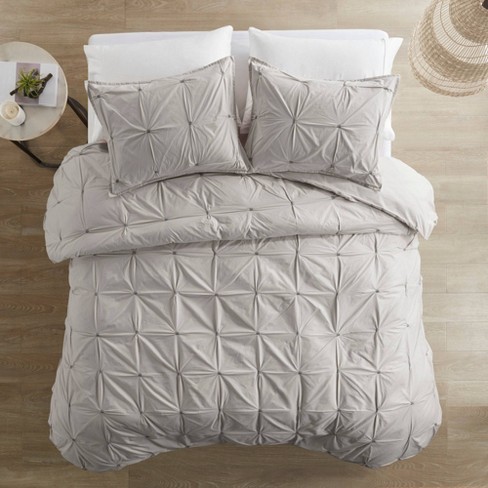 Masie Embroidered Cotton Duvet Cover Set : Target