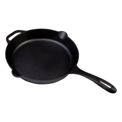 Victoria Seasoned 12" Cast Iron Skillet With Double Loop Handles Black ...