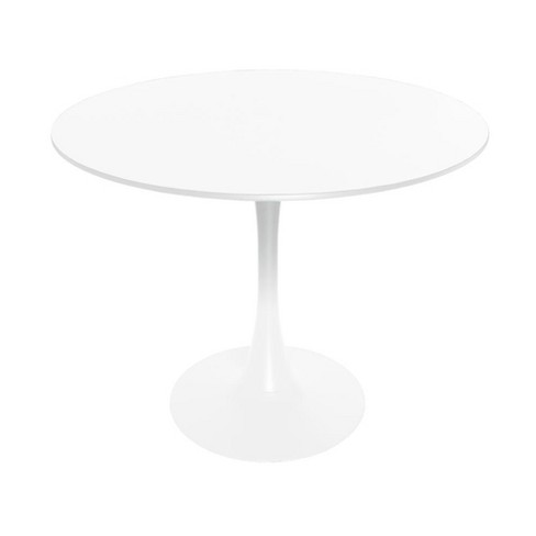 Bristol Mid-century Modern Round Dining Table With Wood Top And Glossy ...