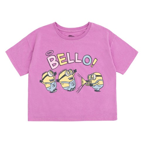 Minions Little Girls Boxy Drop Shoulder T-shirt Lilac Purple 6 : Target