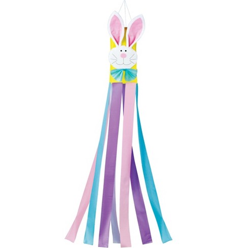 Collections Etc Easter Bunny Pastel Colored Streamer Windsock 8.5 X 6.5 ...