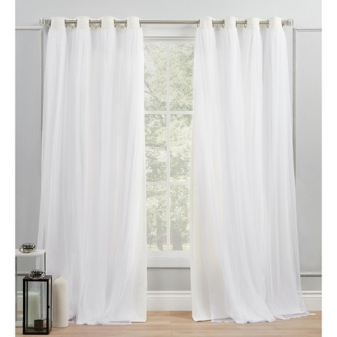 Exclusive Home Catarina Layered Solid Room Darkening Blackout And Sheer ...