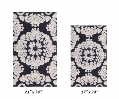 Better Trends Medallion Bath Rug, 100% Cotton, 2 Piece Set (17" X 24 ...