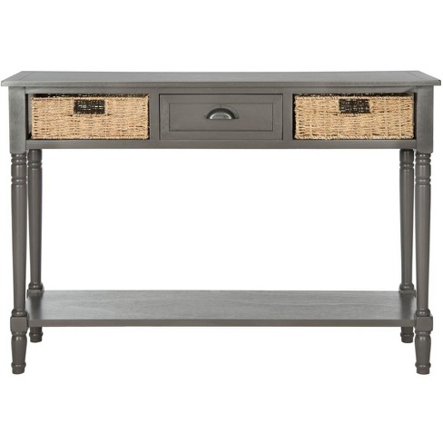 Winifred Wicker Console Table With Storage - Grey - Safavieh. : Target