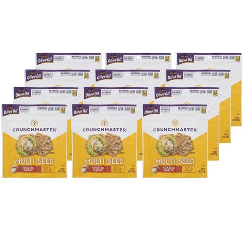 Crunchmaster Multi-seed Roasted Garlic Crackers - Case Of 12/4 Oz : Target
