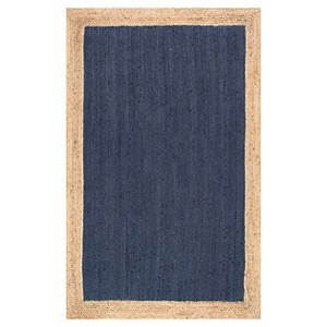 Blue Solid Loomed Area Rug - (5'x8') - Nuloom: Modern Jute, Low Pile ...