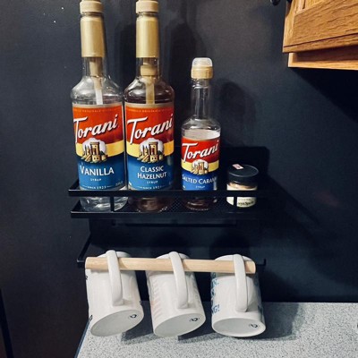 Metal Magnetic Side Of Fridge Organizer With Mesh Shelf With Powder ...