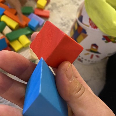 Right Track Toys Wooden Blocks Toy Set For Building - Rainbow Colored ...