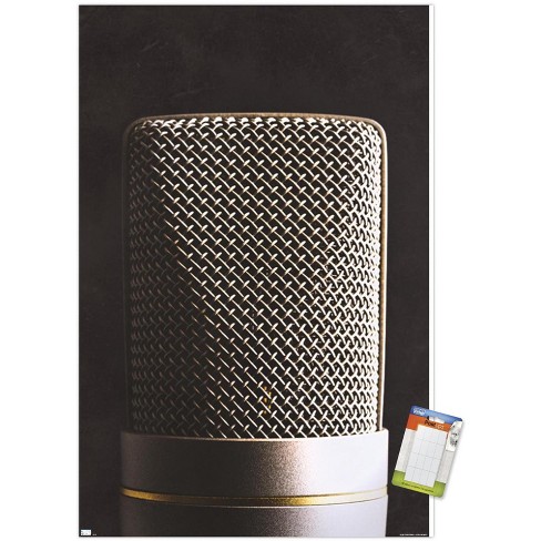 Trends International Tom Quartermaine - Retro Microphone Unframed Wall ...