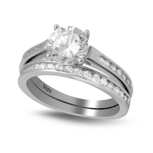Victoria Wedding Ring Set For Women Sterling Silver 2ct Engagement Ring ...