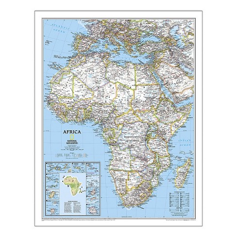 National Geographic Africa Classic Map, Laminated, 24" X 30.75" : Target