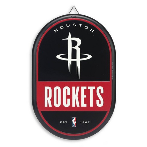 Nba Houston Rockets Embossed Metal Pill Wall Sign : Target