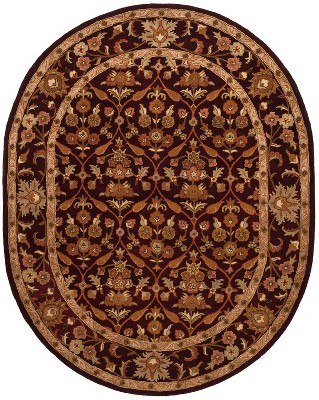 Antiquity At51 Hand Tufted Area Rug - Wine/gold - 7'6"x9'6" Oval ...