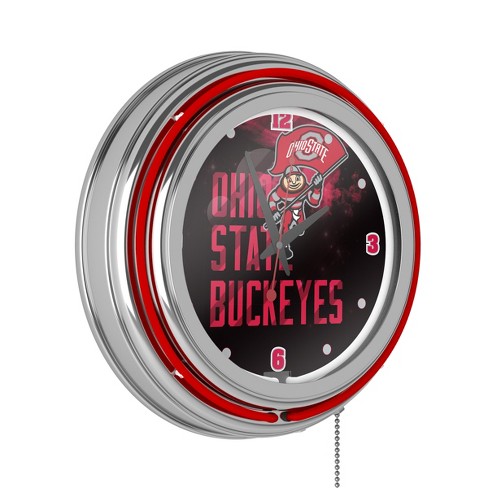 Ohio State University Smoking Brutus Retro Neon Wall Clock : Target