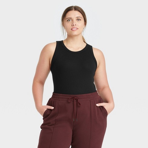 Women's Ribbed Tank Bodysuit - A New Day™ Black 4x : Target