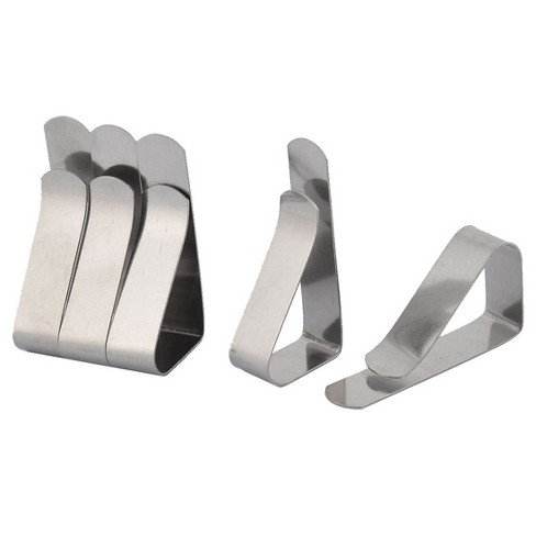 Unique Bargains Stainless Steel Adjustable Table Cloth Holders Silver ...