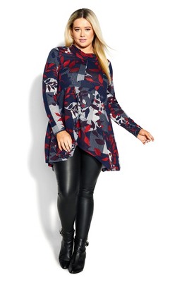 Zim & Zoe | Women's Plus Size Hayes Print Tunic - Navy - 14w : Target